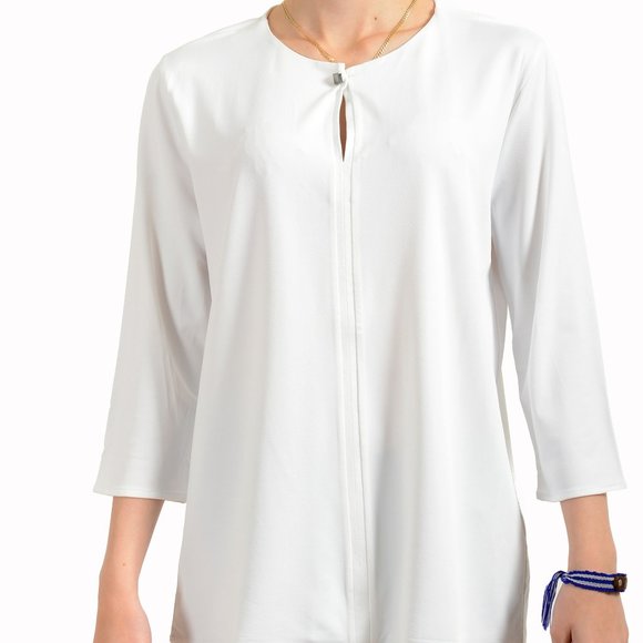 Hugo Boss | Tops | Hugo Boss Womens Elenka White 34 Sleeve Blouse Top ...